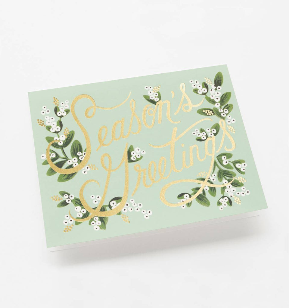 Mistletoe Seasons Greetings Card – Green Meadows Florist
